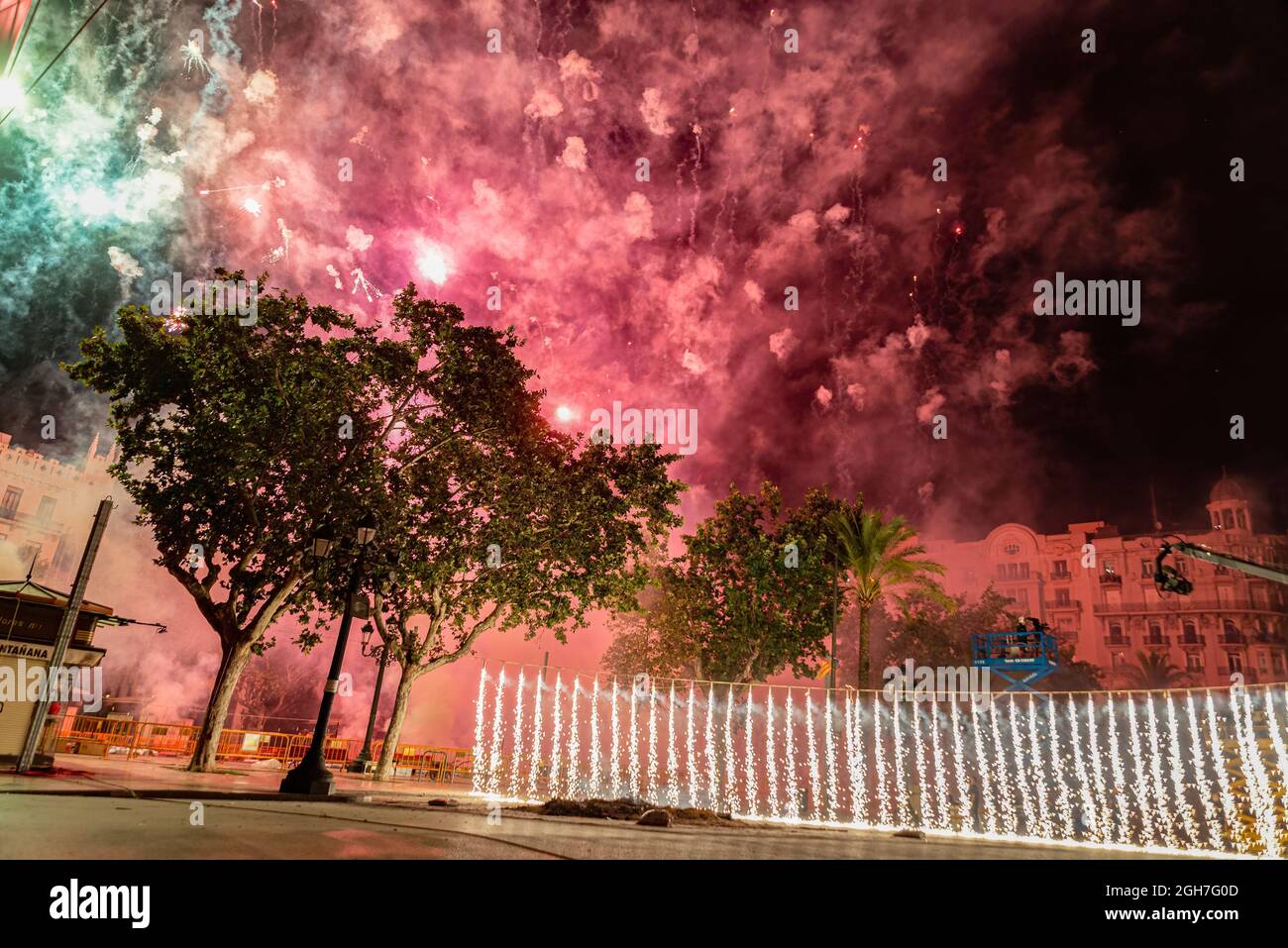 Fireworks light up the sky during the night of La Crema at the Plaza ...