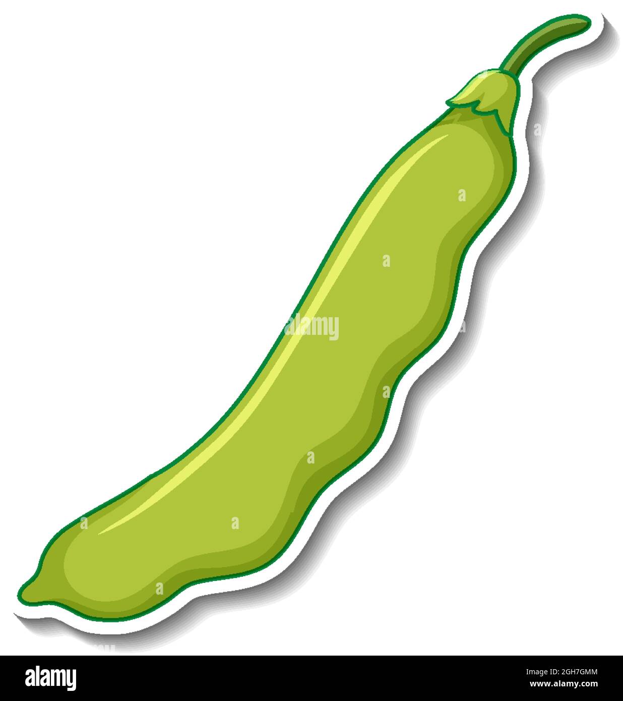 Green beans sticker on white background illustration Stock Vector Image ...