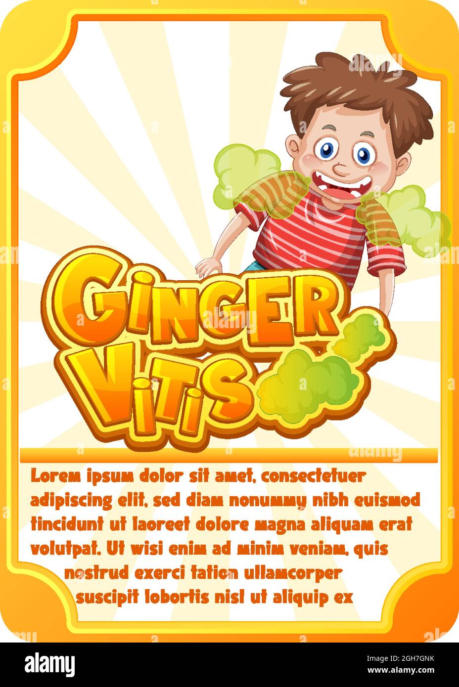 Character game card template with word Ginger Vitis illustration Stock ...