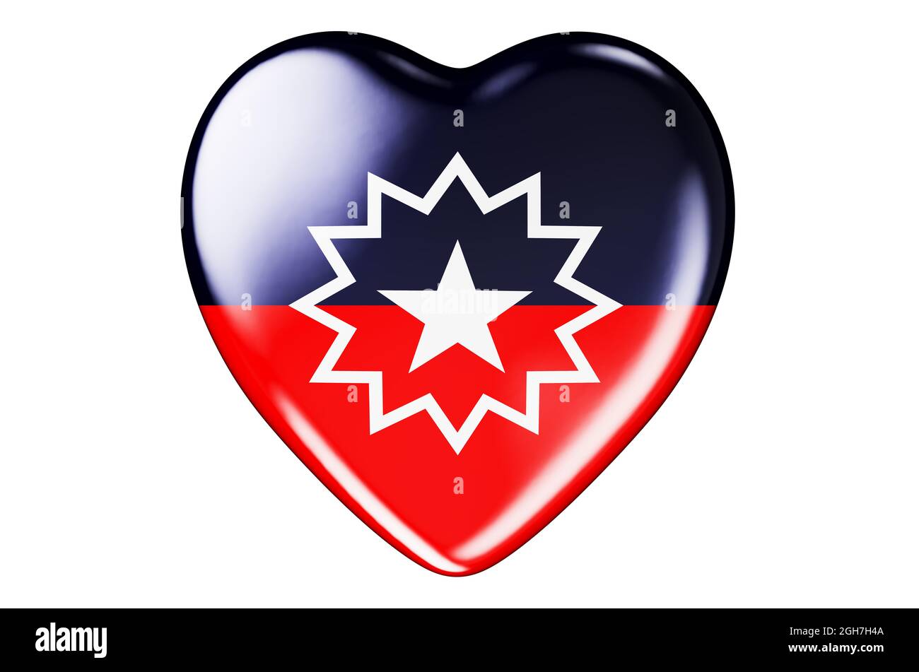 Heart with Juneteenth, Emancipation flag. 3D rendering isolated on ...