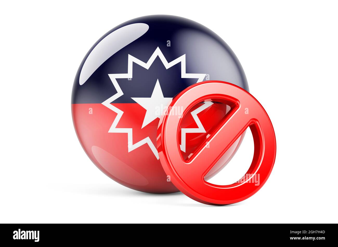 Forbidden sign with Juneteenth, Emancipation flag. 3D rendering ...