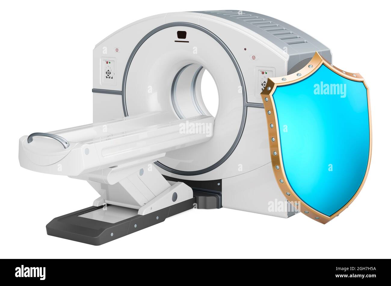 Open MRI Magnetic Resonance Imaging Scanner with shield, 3D rendering ...