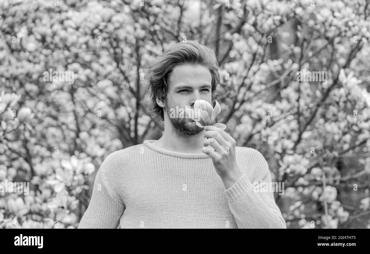 Spring inspiration. Joy of spring. Spring beauty. Modern hipster enjoy ...