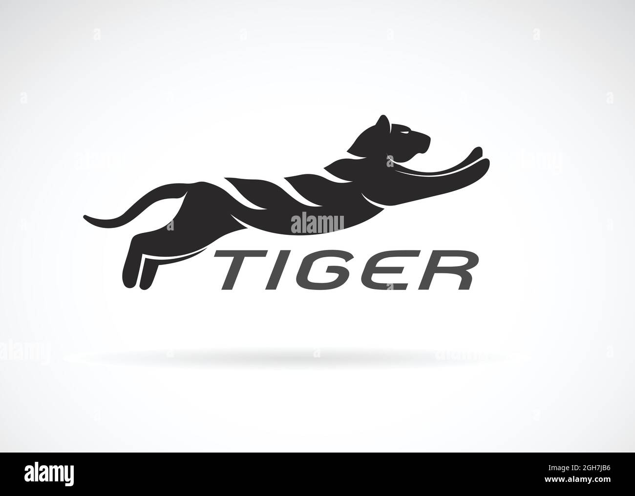 Vector of black tiger design on white background. Wild Animals. Easy ...