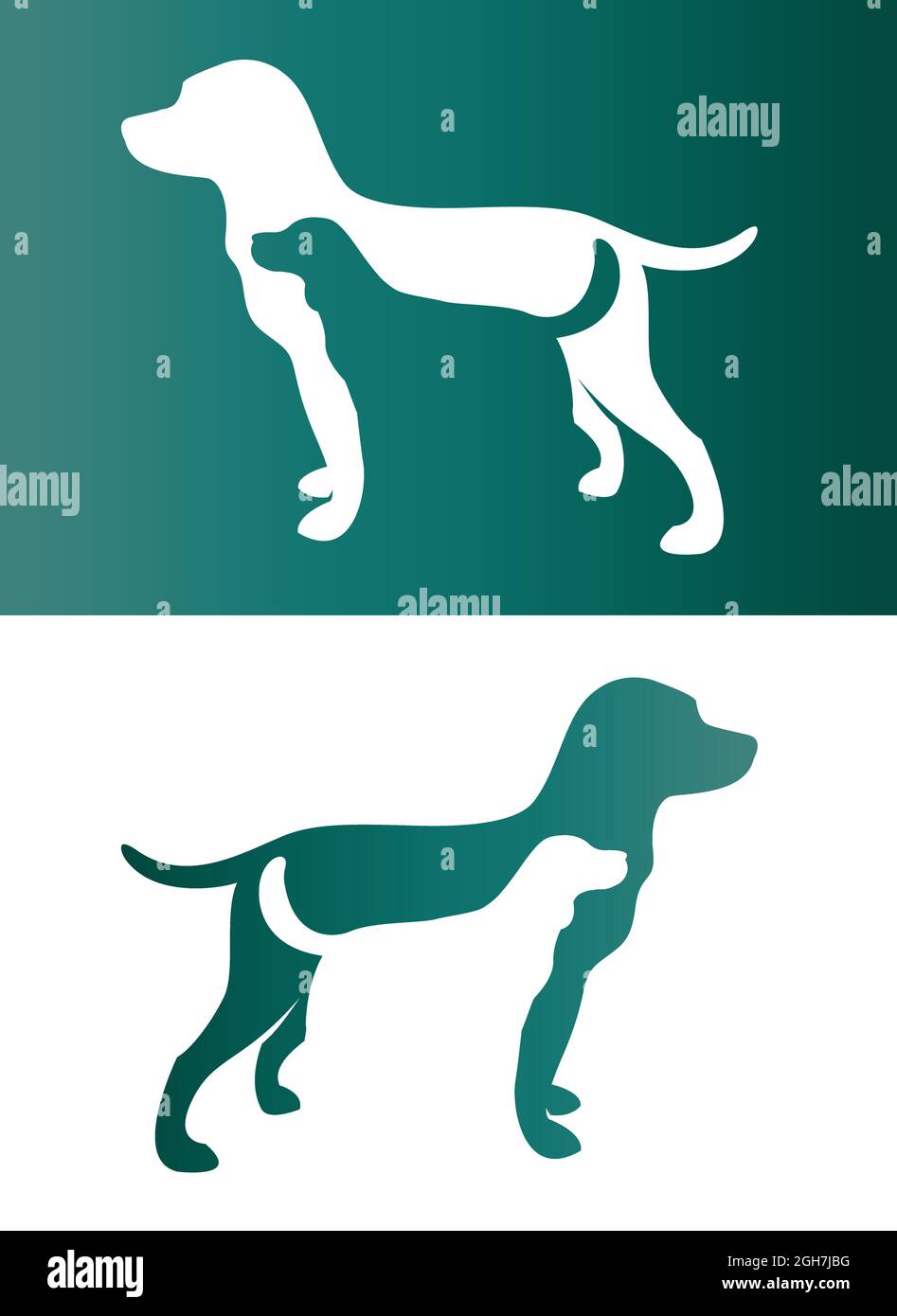 Vector image of two dog. - Pet. Easy editable layered vector ...