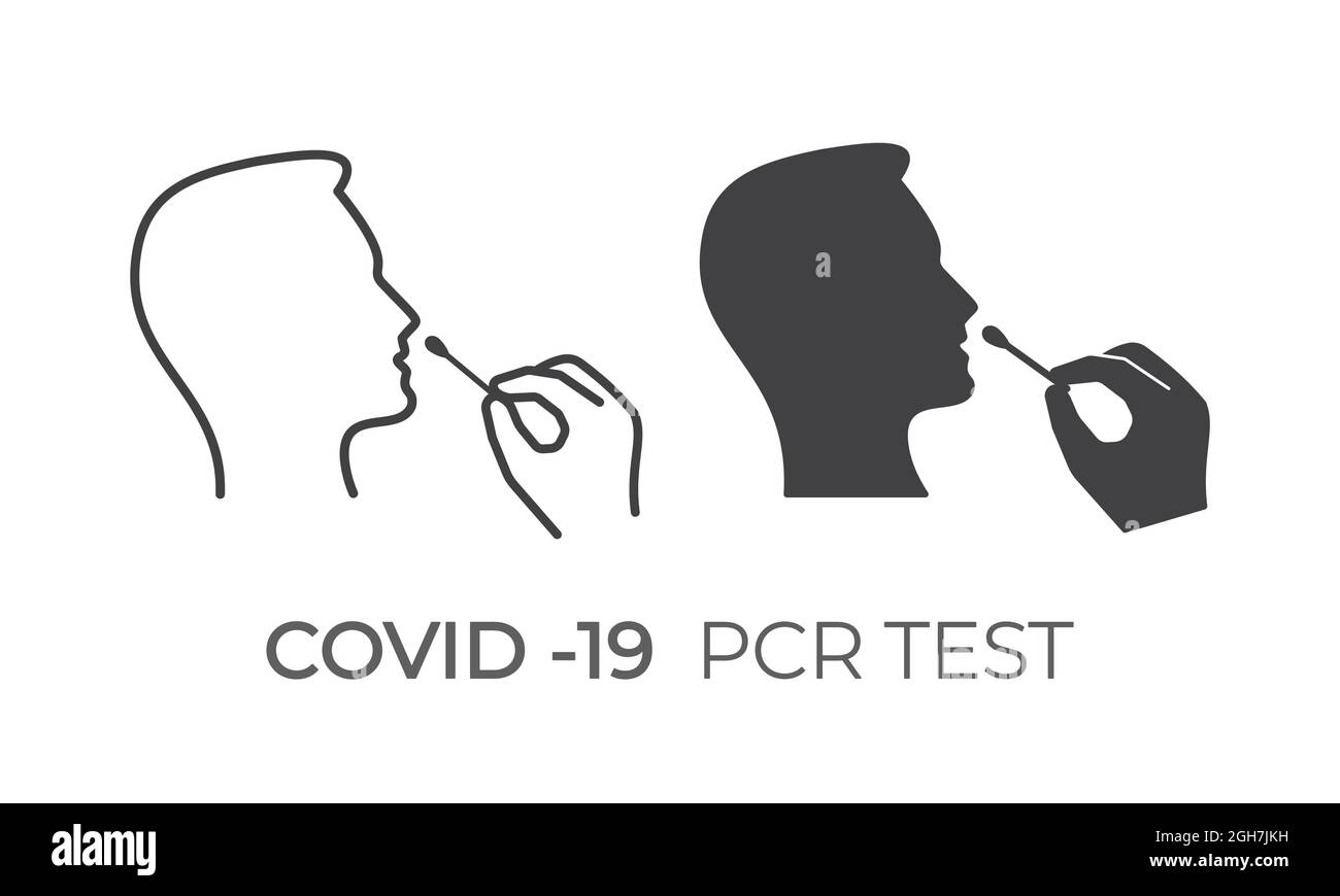 Nasal swab test icon. Vector illustration isolated on white Stock ...