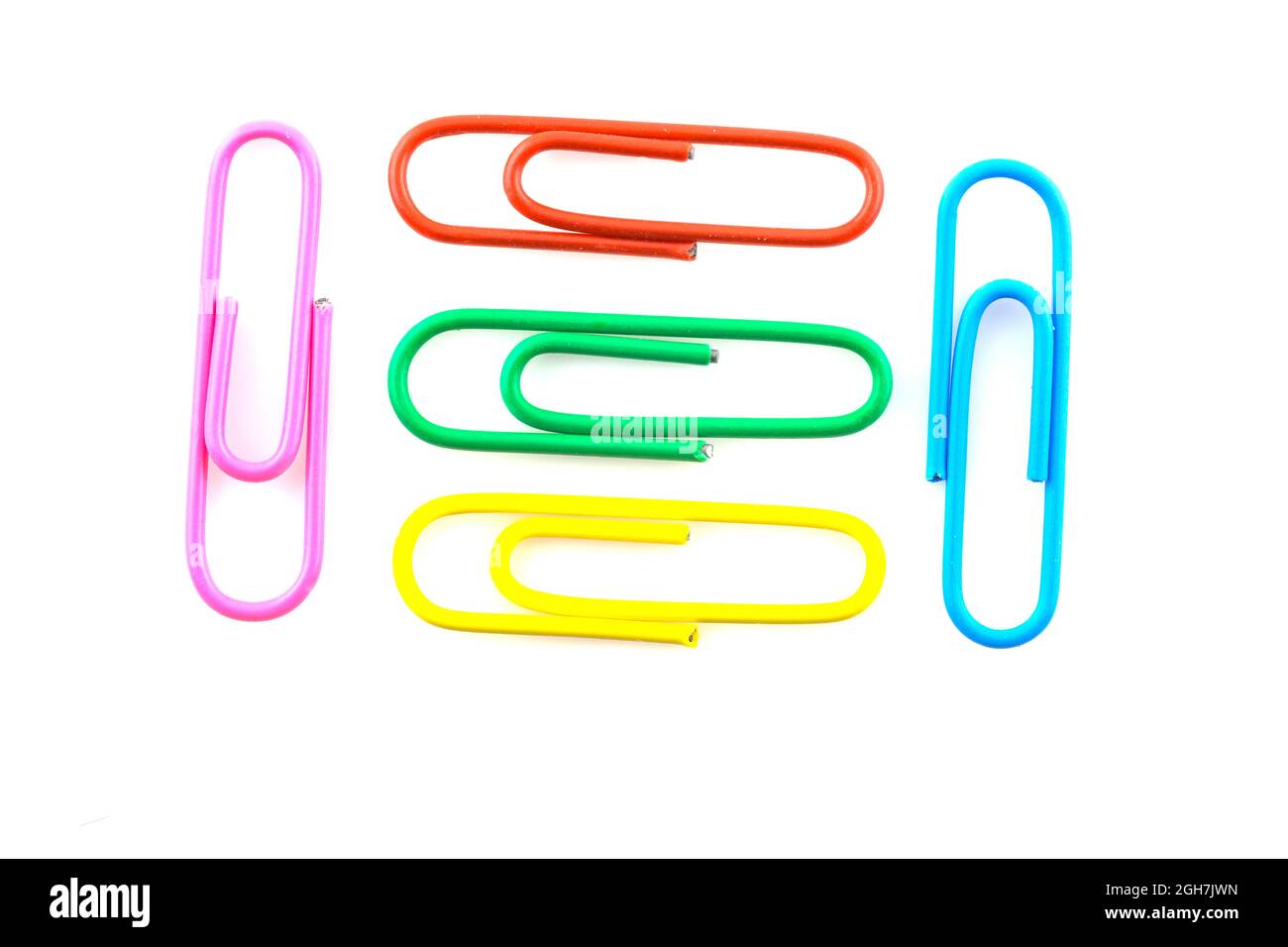 Colorful paperclips isolated on white background Stock Photo - Alamy