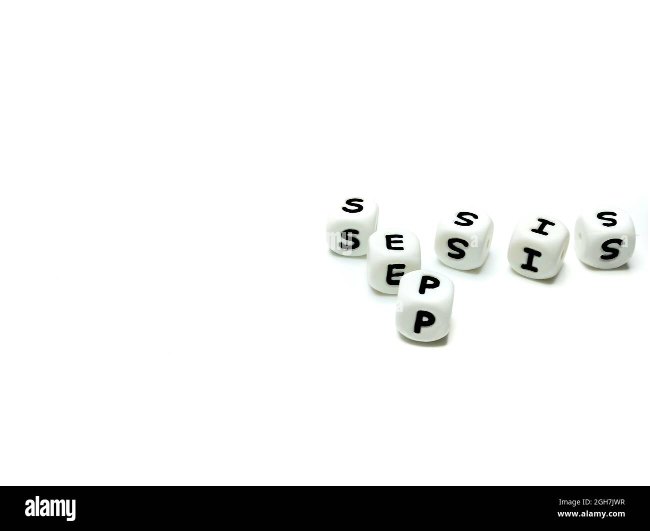 alphabet letters spelling sepsis, isolated on white background, sepsis ...