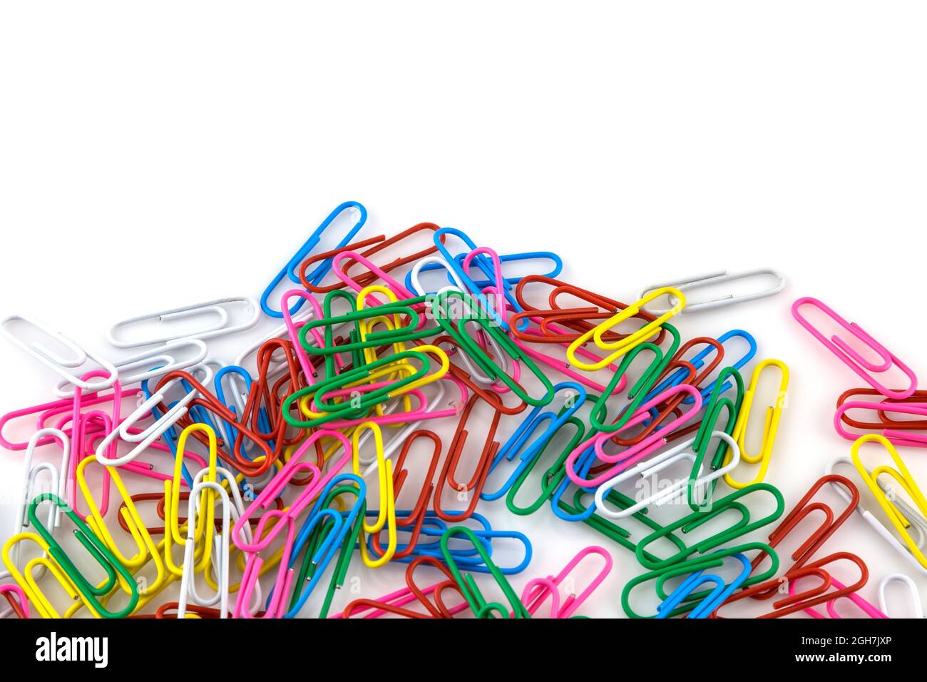 Colorful paperclips isolated on white background Stock Photo - Alamy