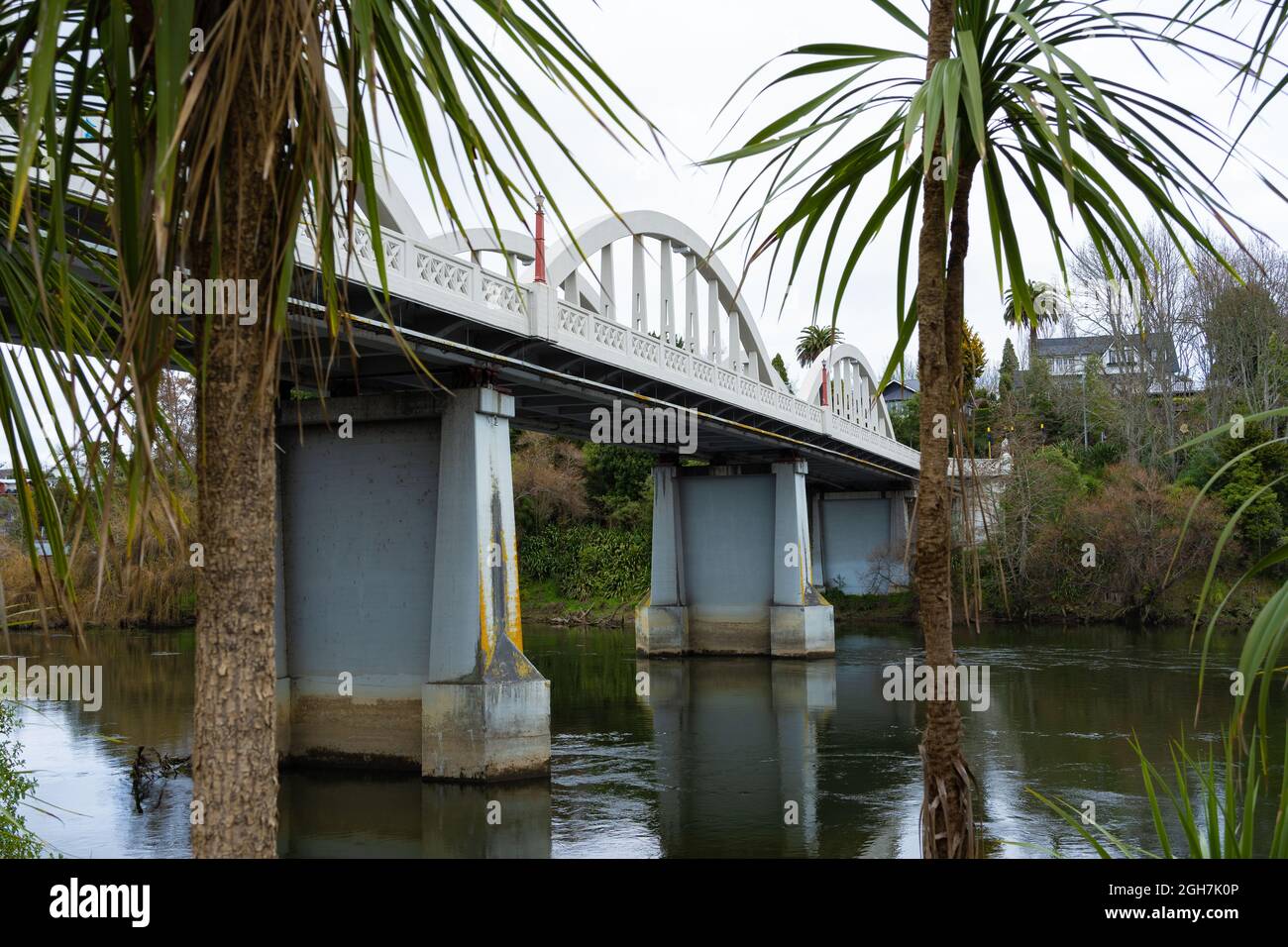 Fairfield Bridge, a throughfare over the Waikato River in Hamilton, New ...