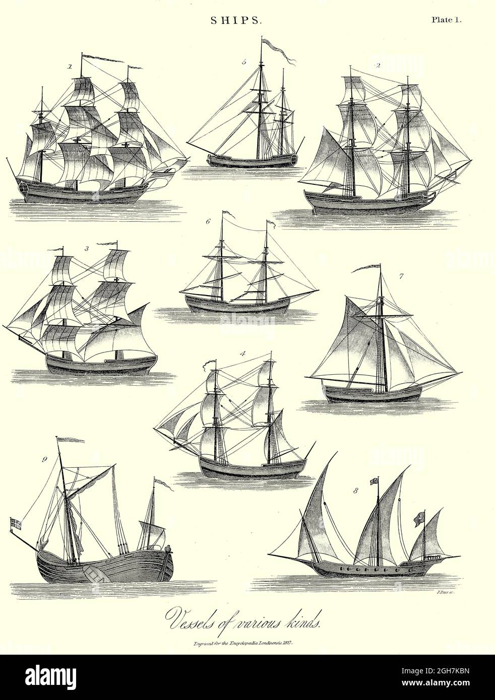 Brigantine rigged sailing ship hi-res stock photography and images - Alamy
