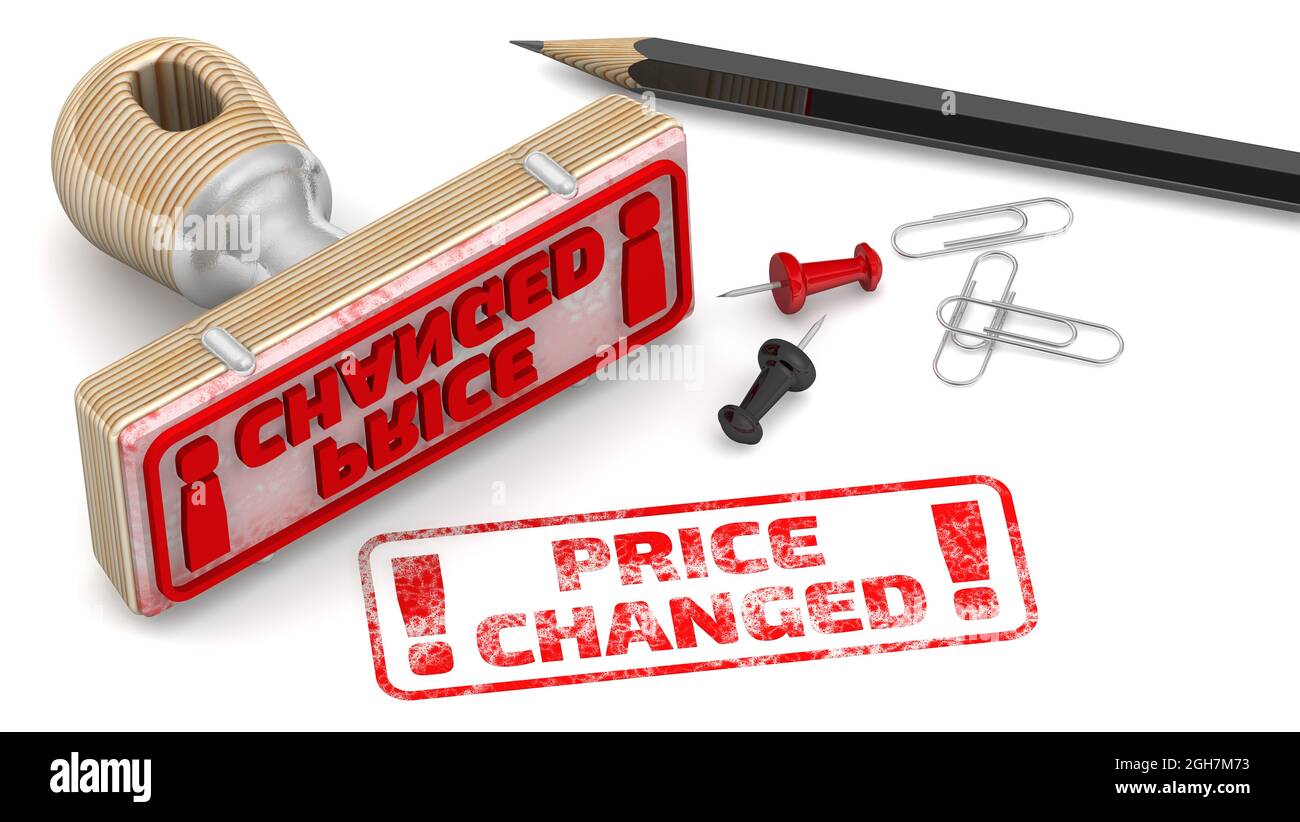 Price changed. The stamp and an imprint. Wooden stamp and red imprint ...