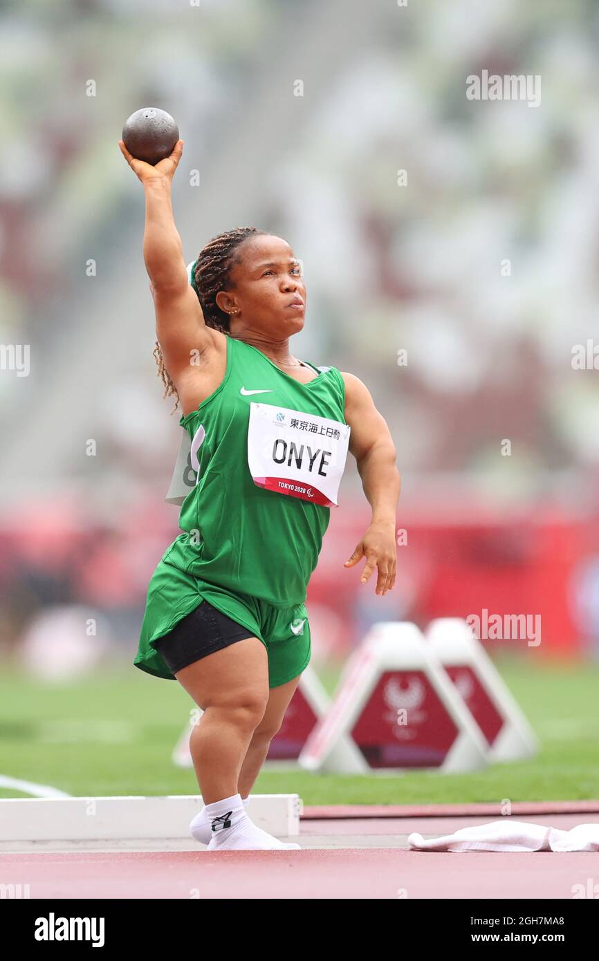 ONYE Lauritta (NGR) competes in the Athletics - Women's Shot Put - F40 ...