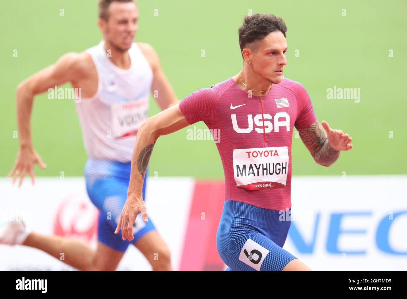 MAYHUGH Nick (usa) competes in the Athletics - Men's 200m - T37 during ...