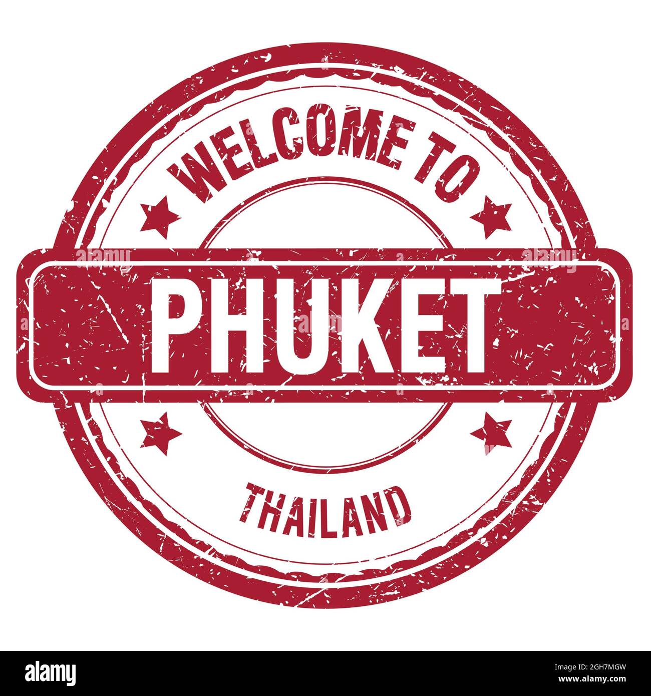 WELCOME TO PHUKET - THAILAND, words written on red grungy stamp Stock ...