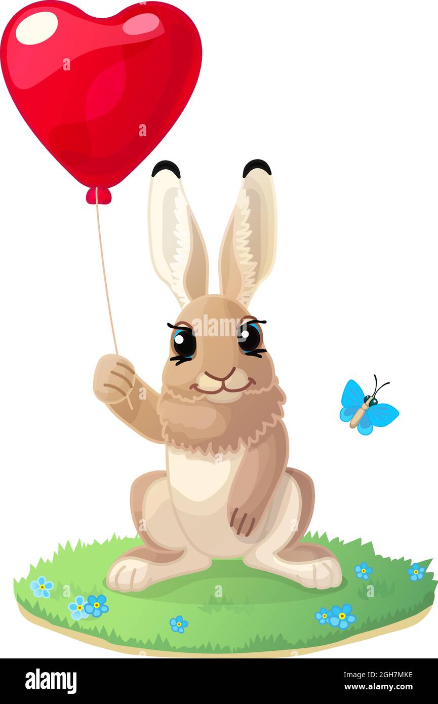vector cute cartoon animal clipart. Happy hare Stock Vector Image & Art ...