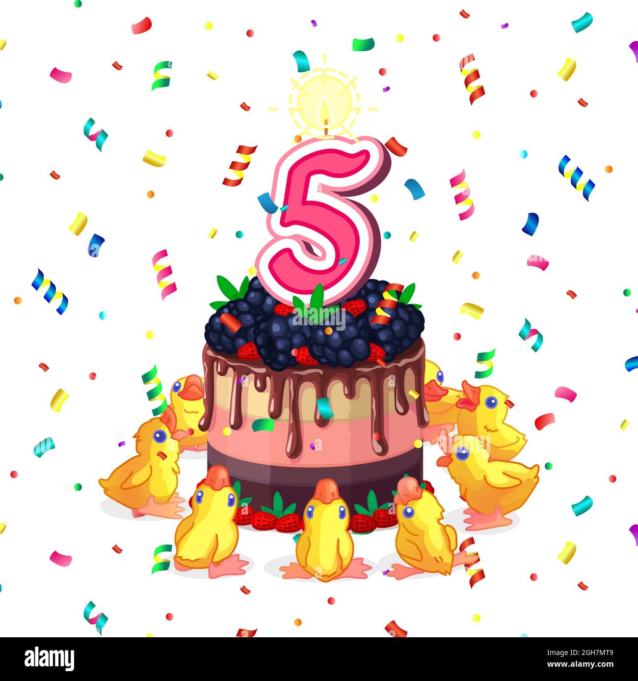 Number 5 birthday candle clipart Stock Vector Images - Alamy