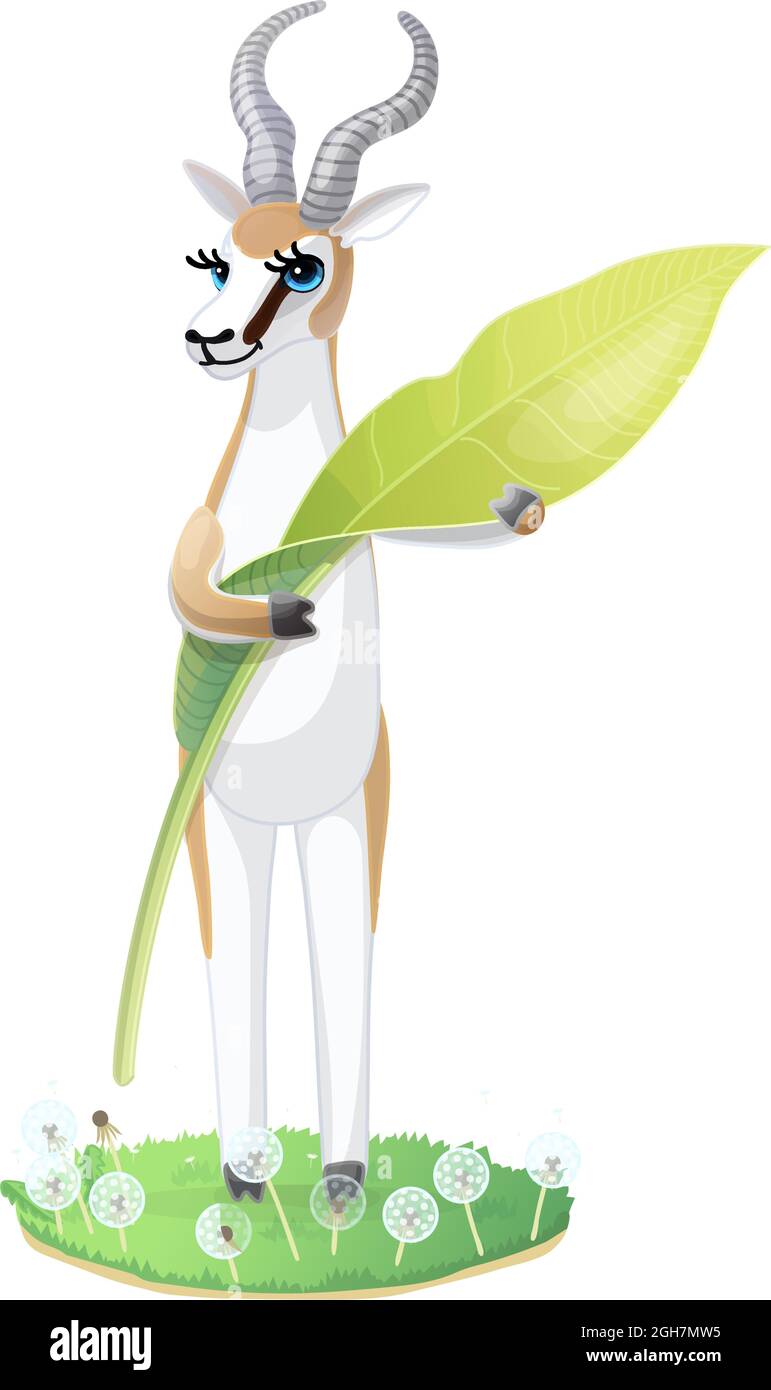 vector cute cartoon animal clipart. Gazelle dorcas Stock Vector Image ...