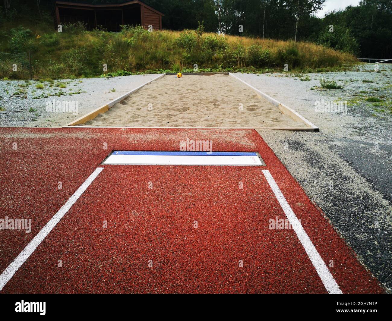 Training area of the long jump sport Stock Photo - Alamy