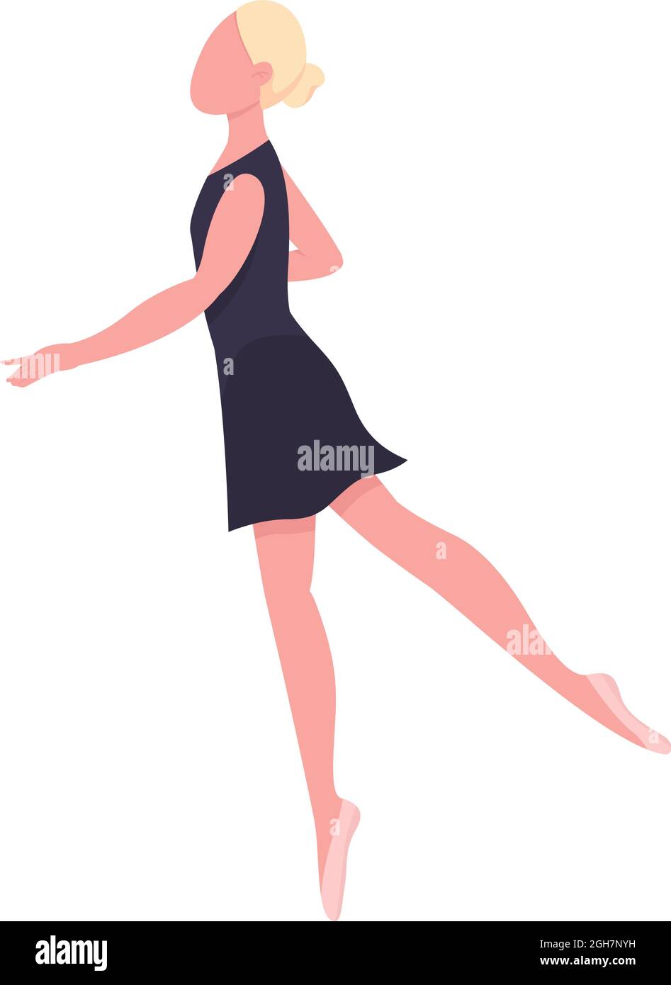 Female ballet dancer semi flat color vector character Stock Vector ...