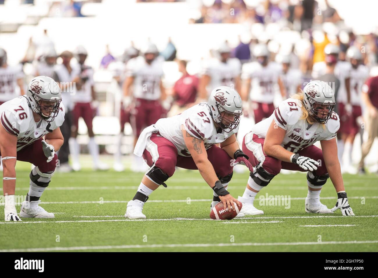 Montana Grizzlies offensive lineman AJ Forbes (57), offensive lineman ...