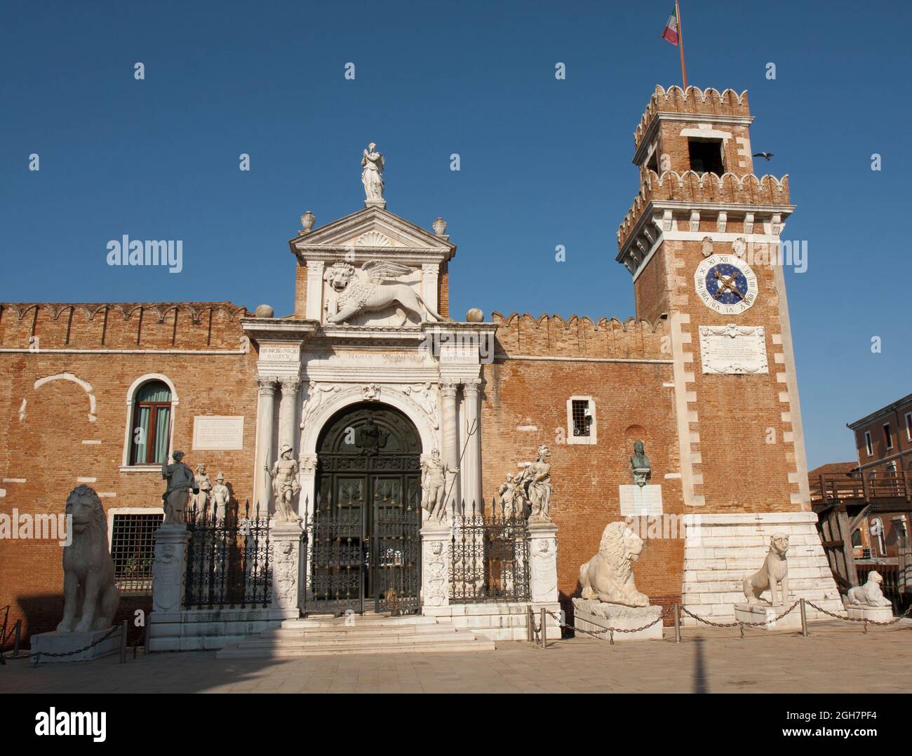 Military marine museum in historical building of Arsenal in Venice ...
