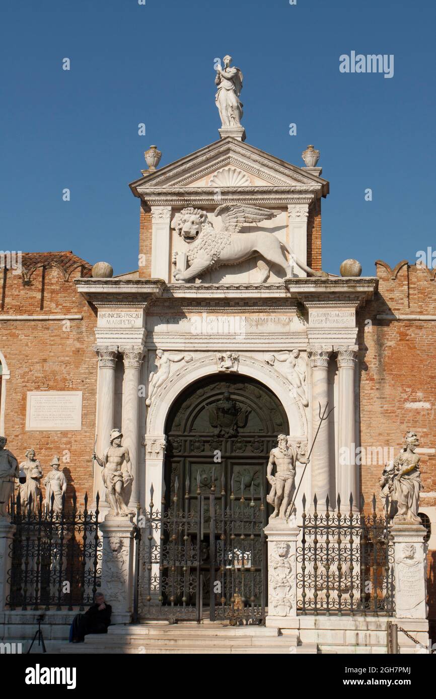 Military marine museum in historical building of Arsenal in Venice ...