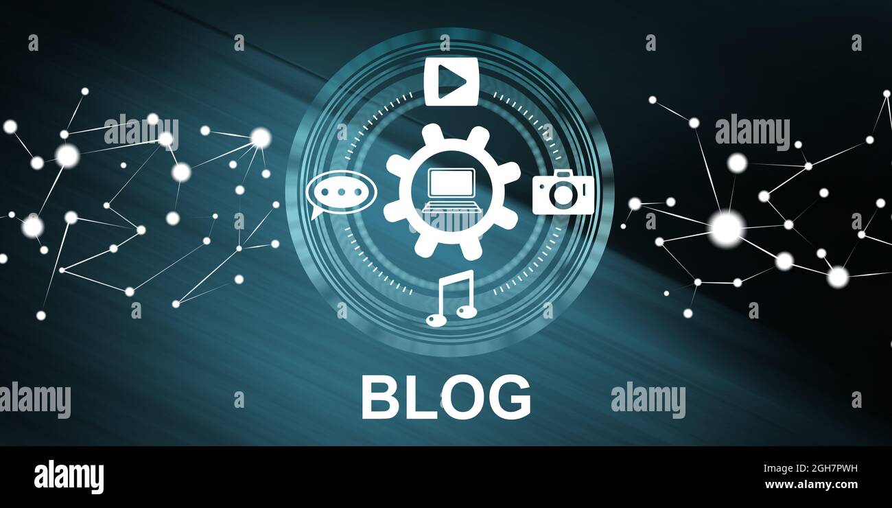 Illustration of a blog concept Stock Photo - Alamy