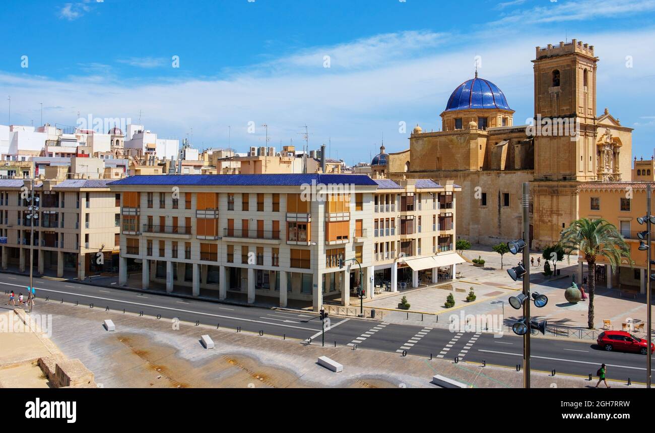 Elche, Spain - July 26, 2021: A birds-eye-view over the Palau Square in ...