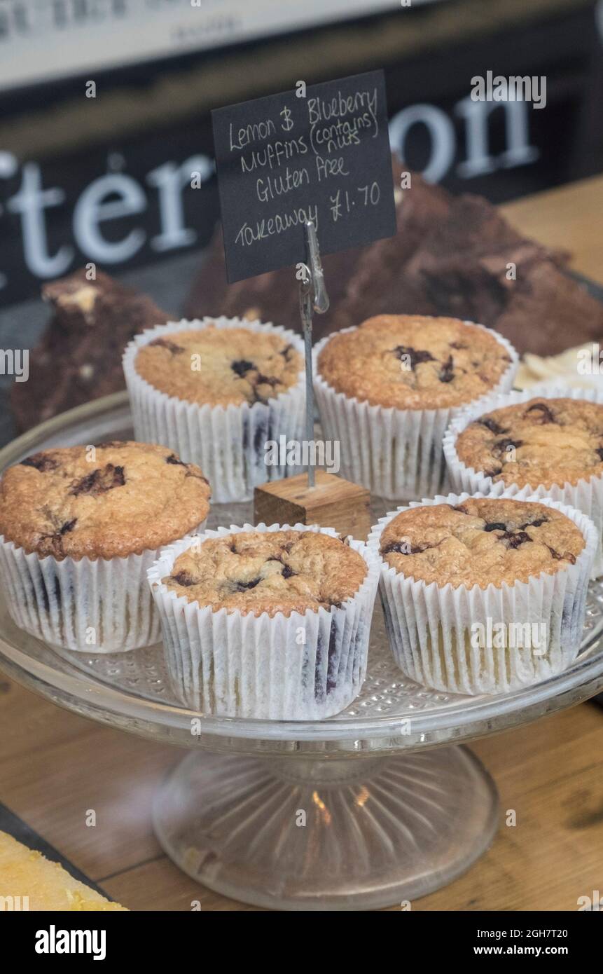 Logan and Blueberry Muffins in the window of Cafe Cake on Quiet St Bath ...