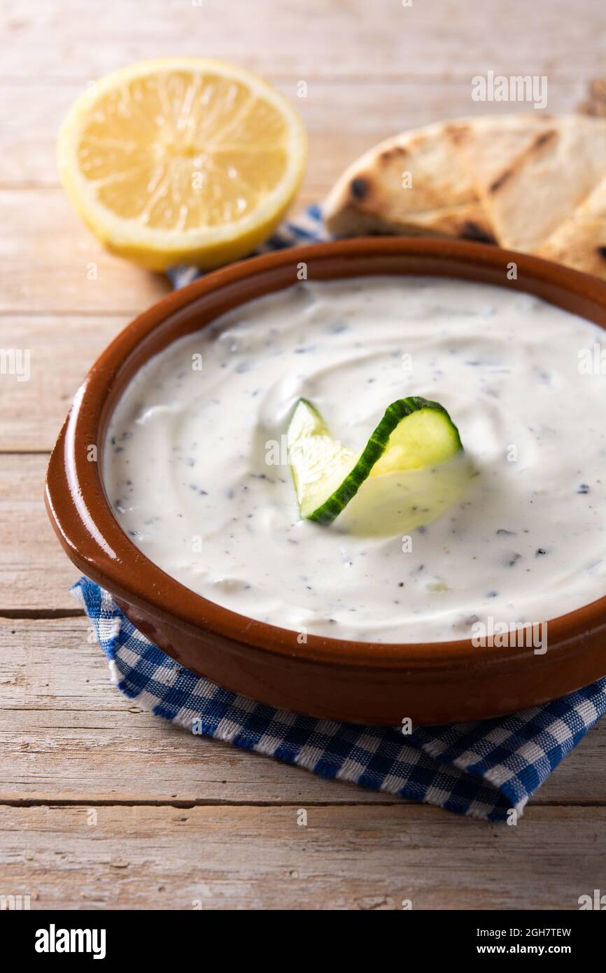 Traditional Greek Tzatziki isolated on white background Stock Photo - Alamy