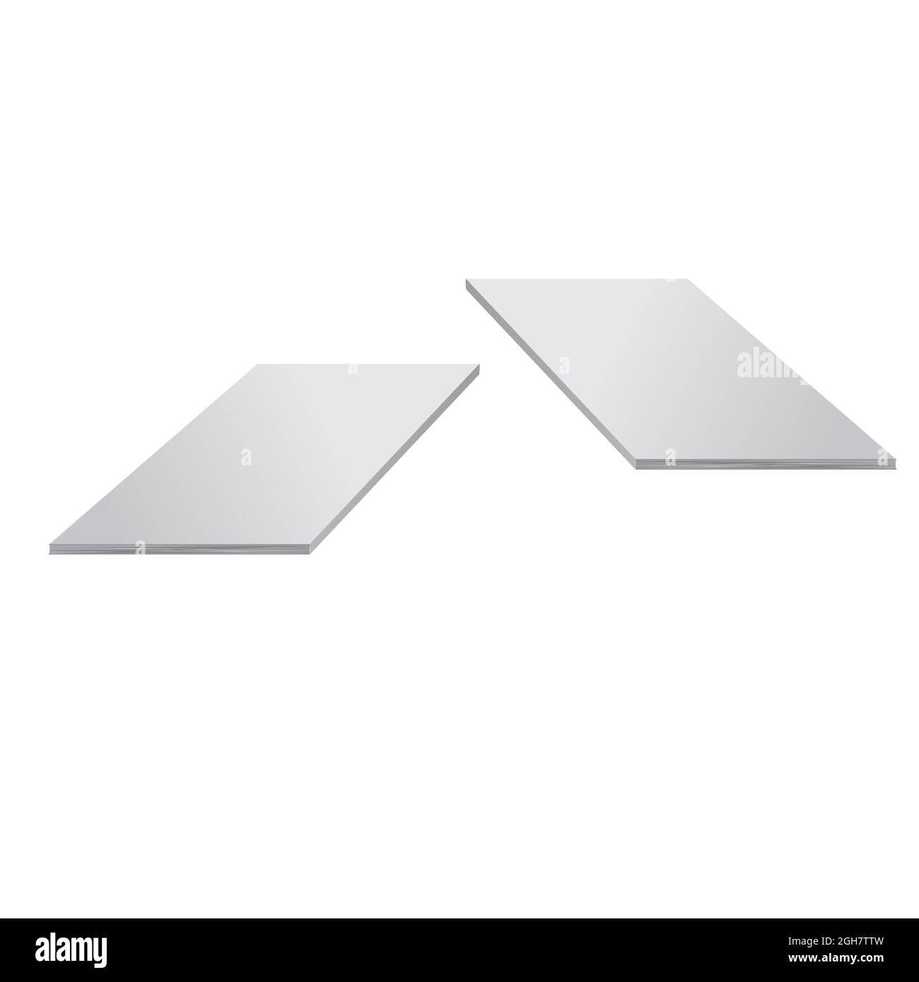 Blank empty magazine journal or book cover with 3d perspective view ...