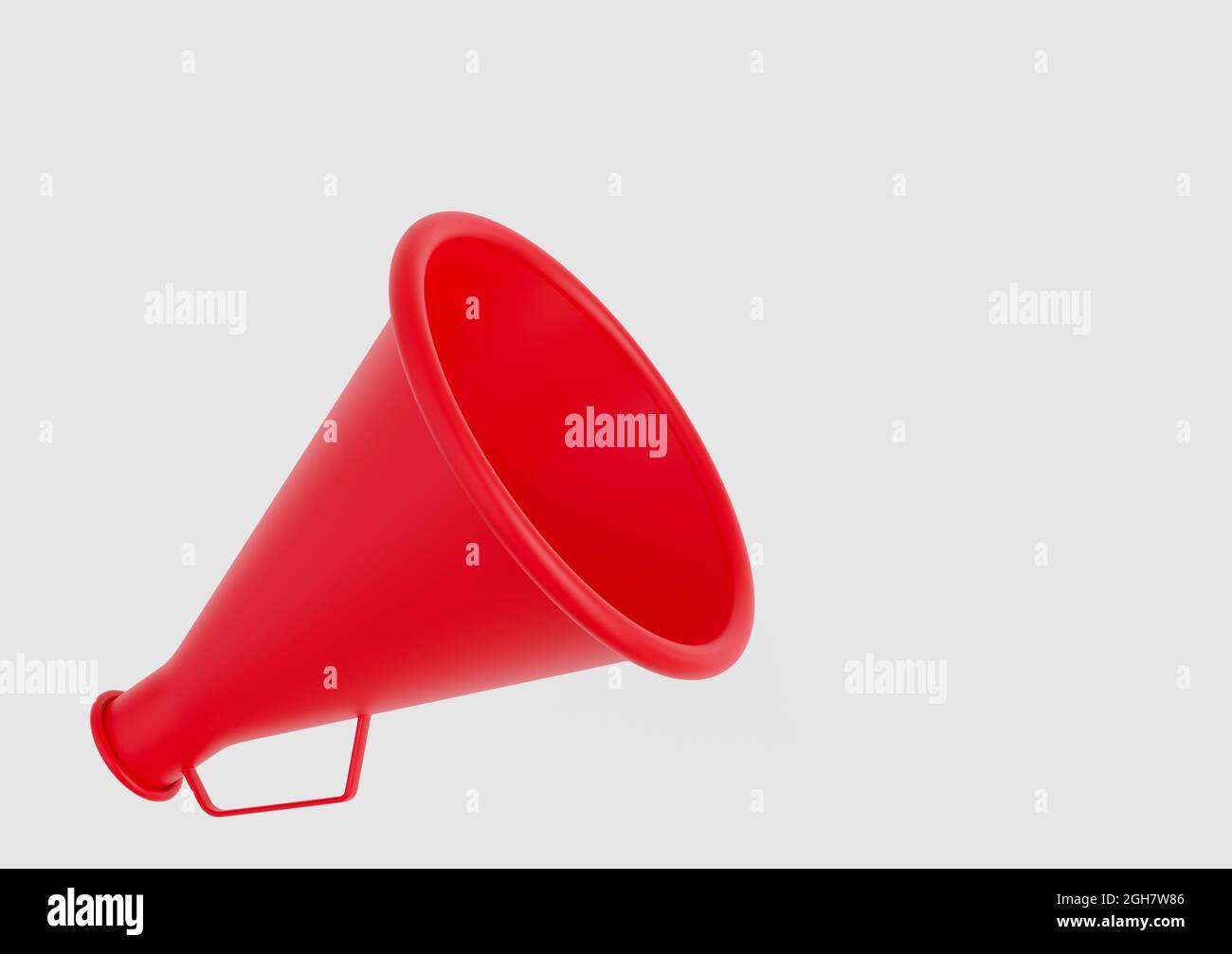 Red megaphone isolated on white background. 3D rendering illustration ...