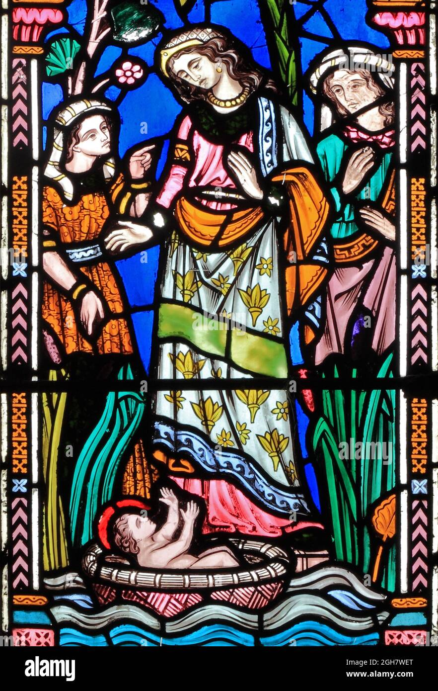 Moses, baby, found floating in basket in river, by Pharoah's daughter ...