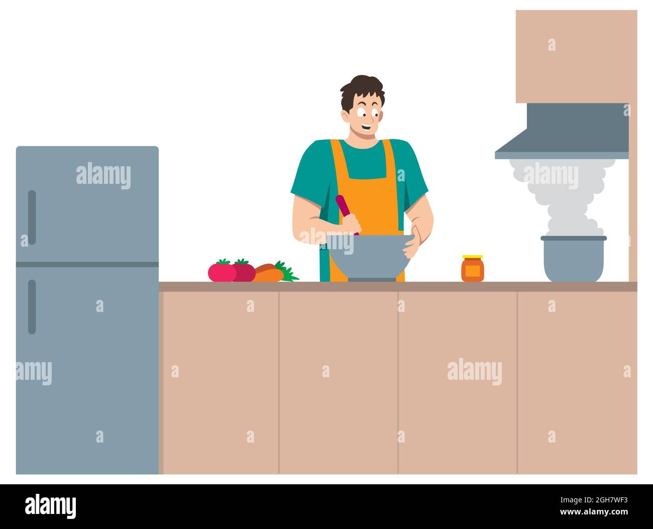 Cooking Man Chef Stock Vector Image & Art - Alamy