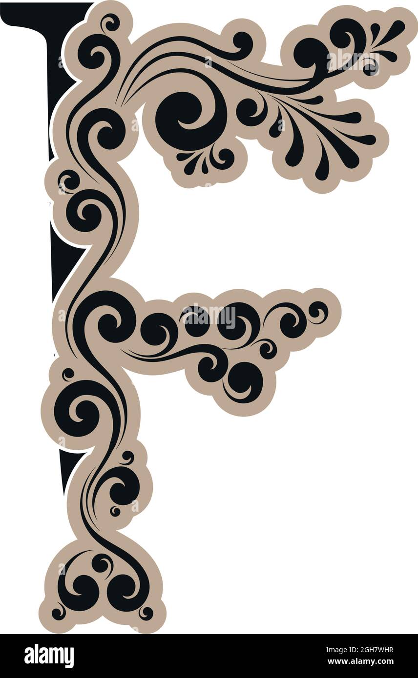 Ornamental letter f hi-res stock photography and images - Alamy