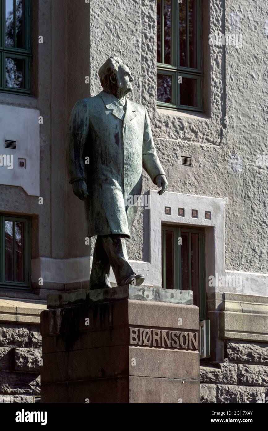 Statue of Bjornstjerne Bjornson the Norwegian author and play director ...
