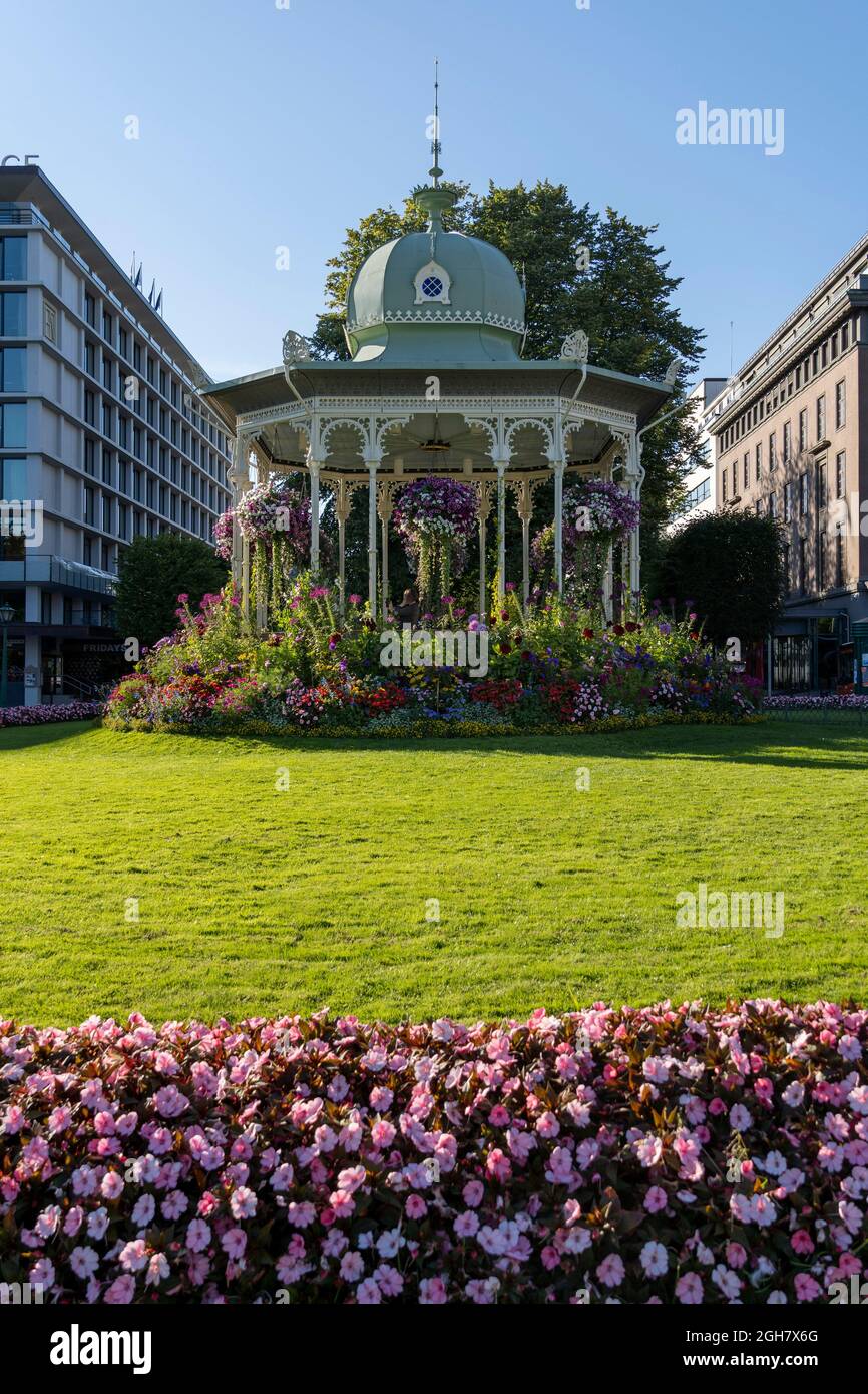 Musikkpaviljongen - The music pavilion iron bandstand in Bergen, Norway ...
