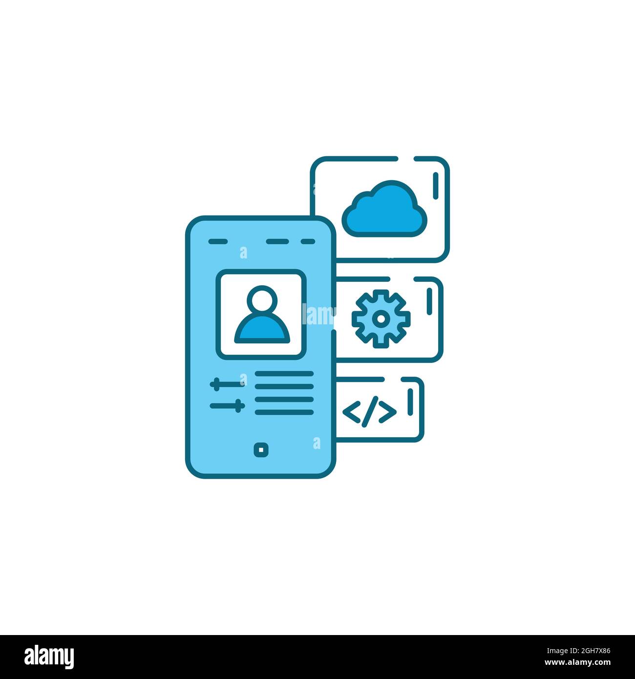 Application functions color line icon. Pictogram for web page, mobile ...