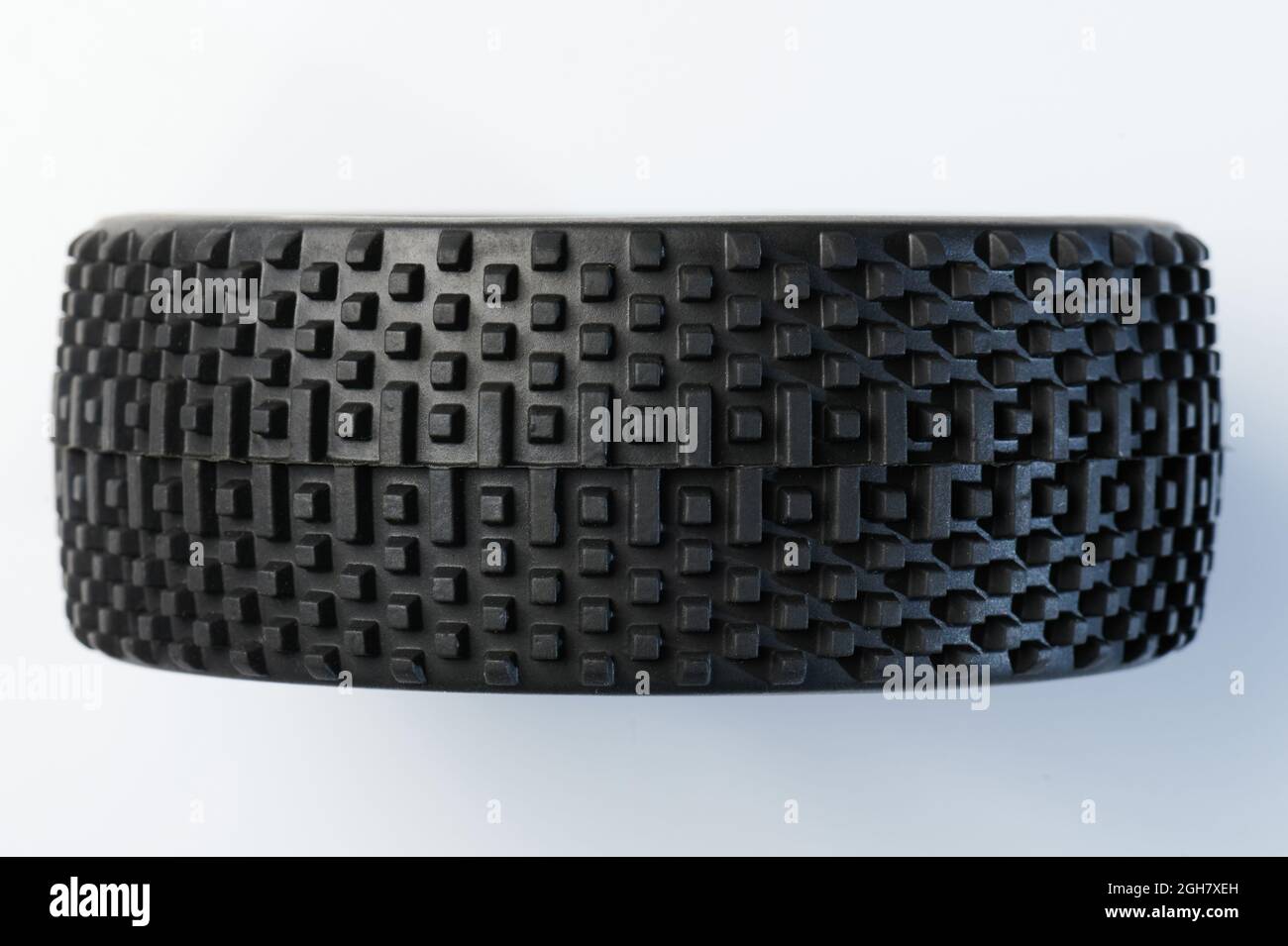 Rubber tire above top view isolated on white studio background Stock ...