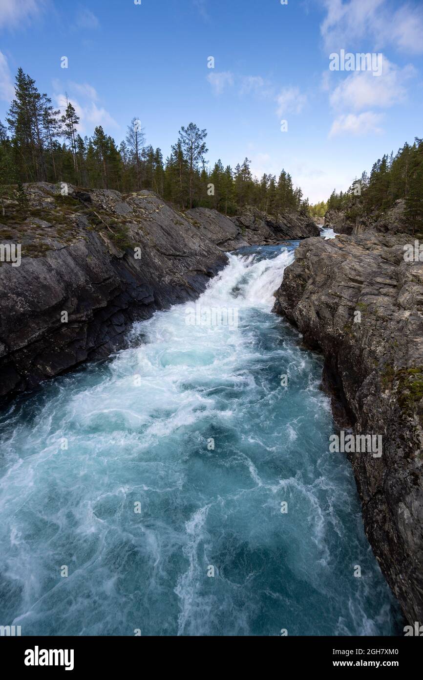 Pollfoss waterfall, Otta river, Oppland, Norway Stock Photo - Alamy