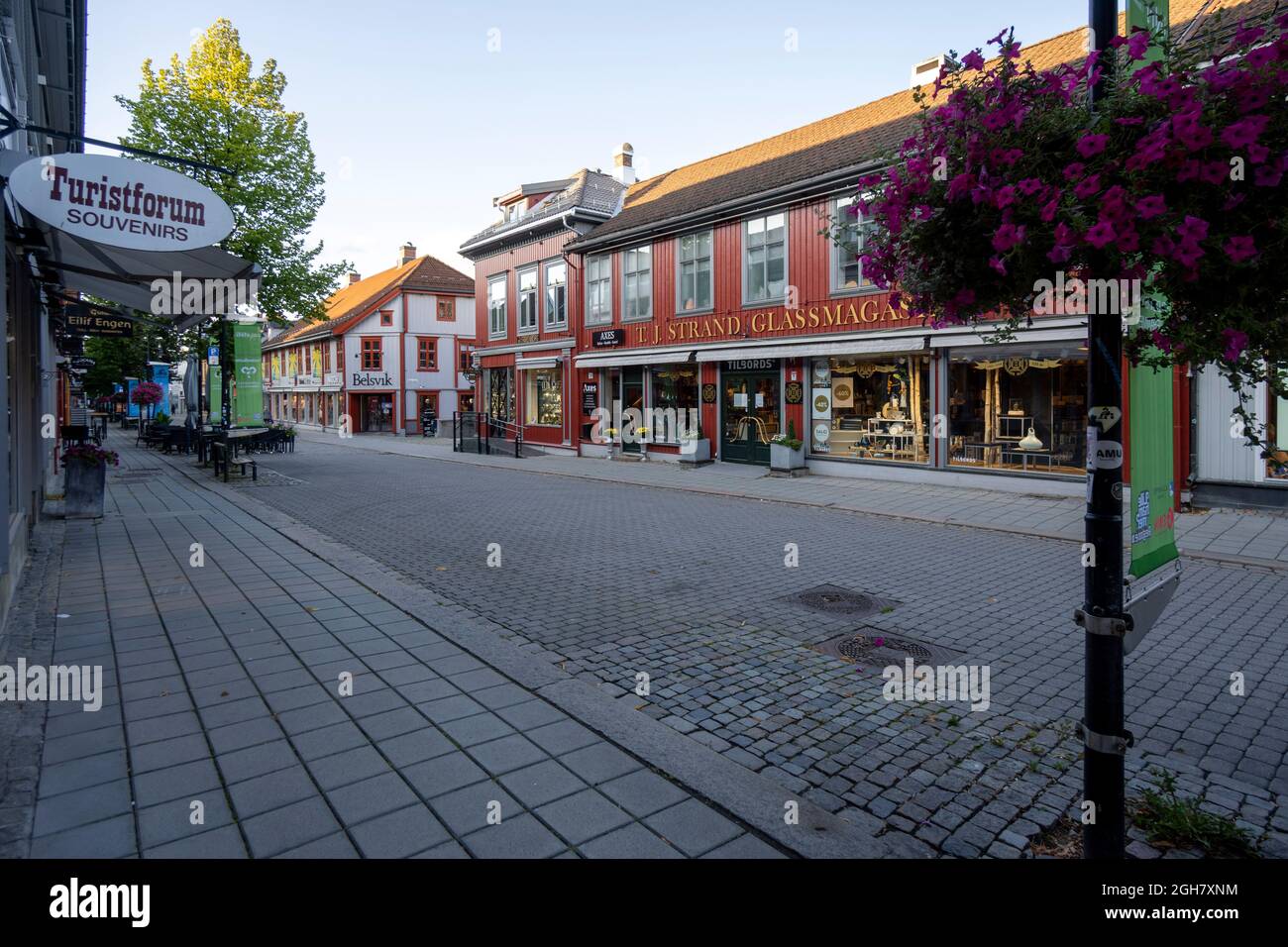 Storgata pedestrian street in Lillehammer, Norway, Europe Stock Photo ...