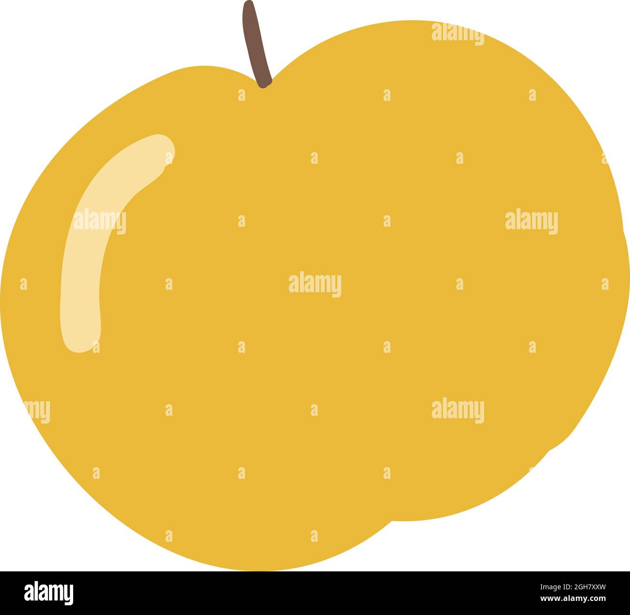 yellow apple vector illustration simple cartoon Stock Vector Image ...