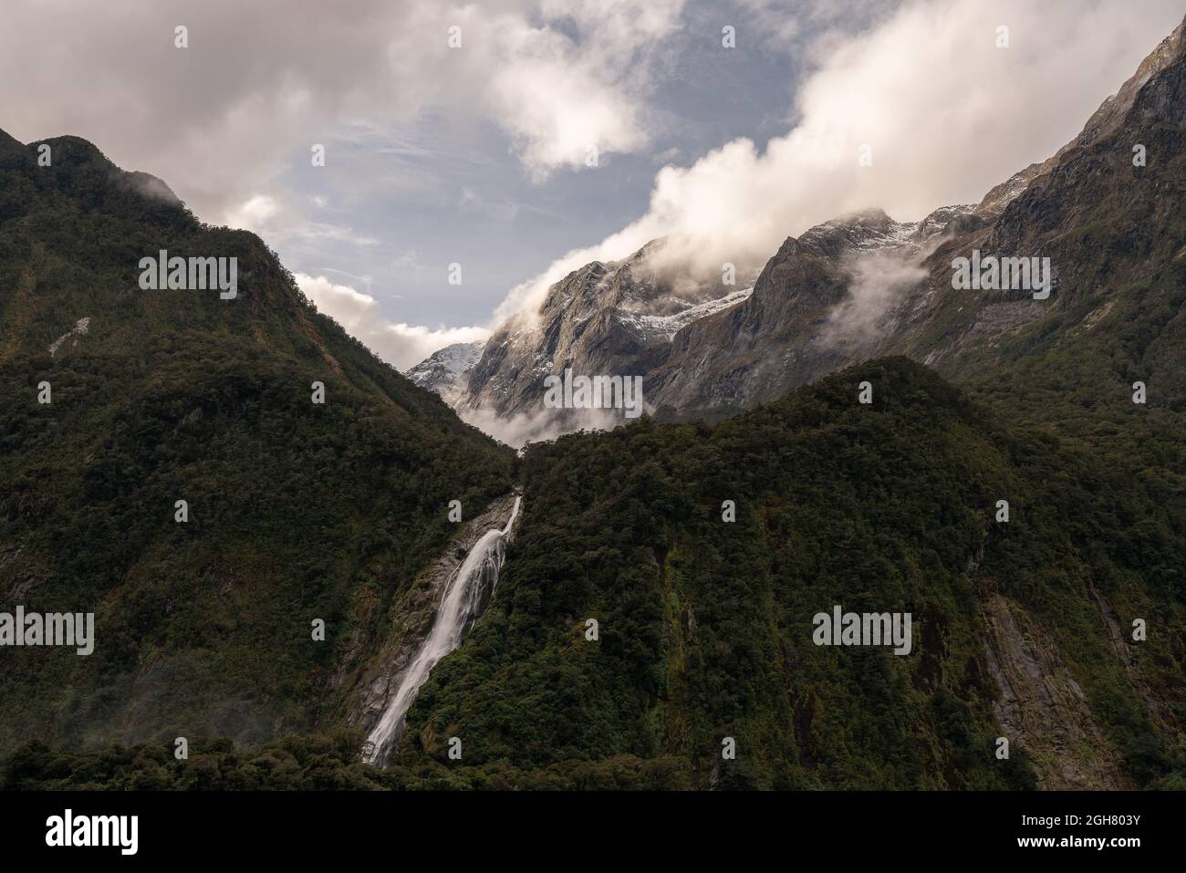 Bowen Falls in Milford Sound, New Zealand Stock Photo - Alamy