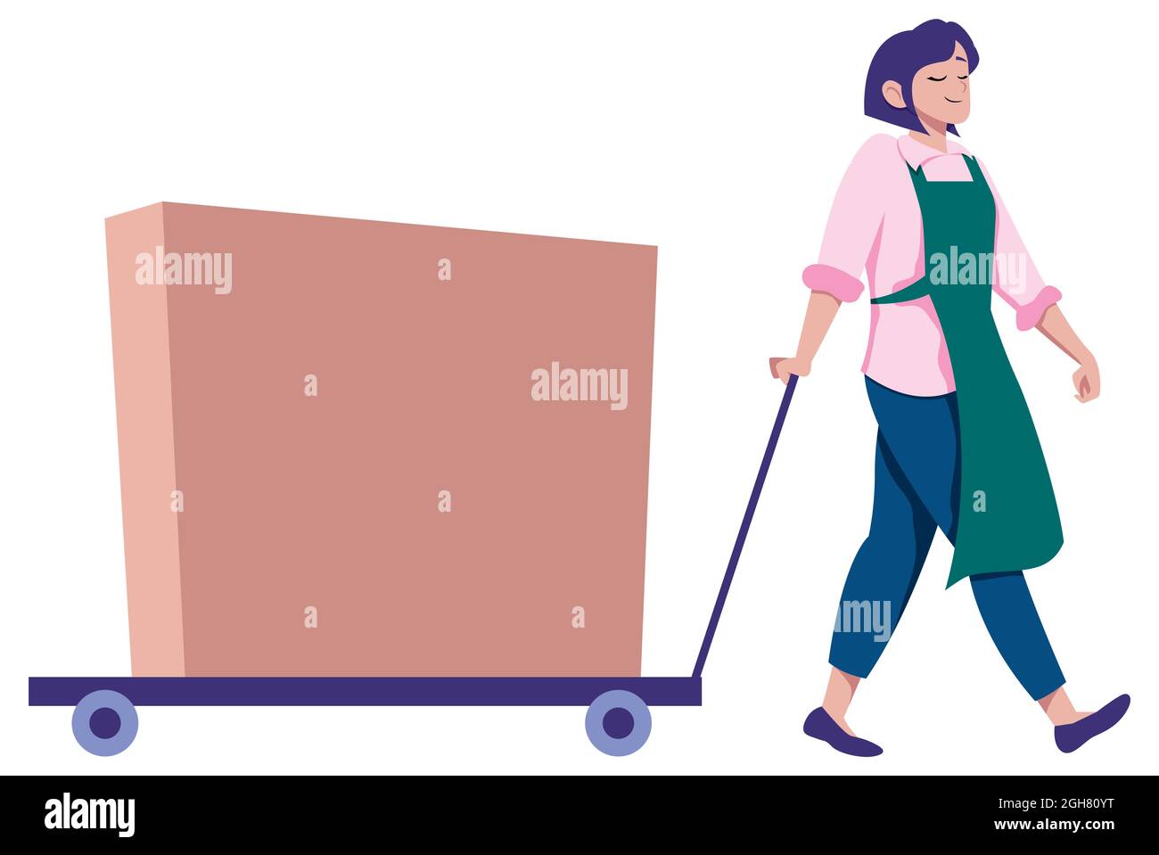 Pulling hand cart hi-res stock photography and images - Alamy