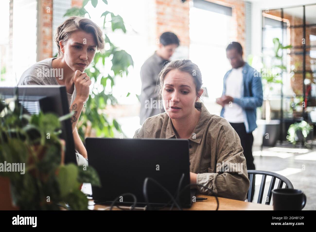 Business talking over computer hi-res stock photography and images - Alamy