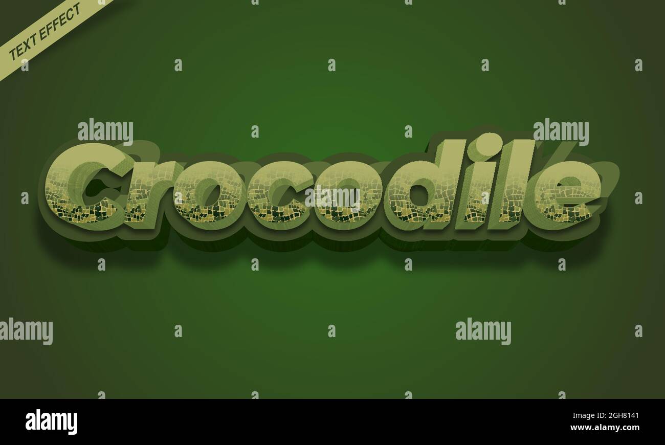 crocodile color text effect design Stock Vector Image & Art - Alamy