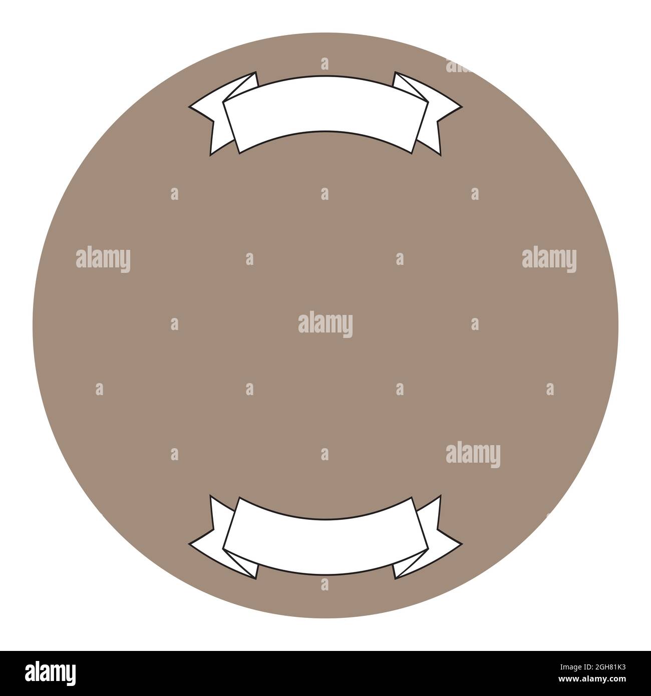 Two ribbons banners. Black and white contour retro ribbons at top and ...