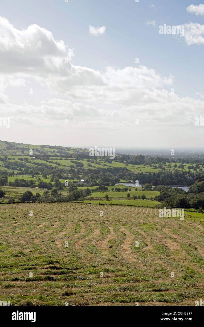 View across fields toward Sutton Common from near Tegg's Nose ...