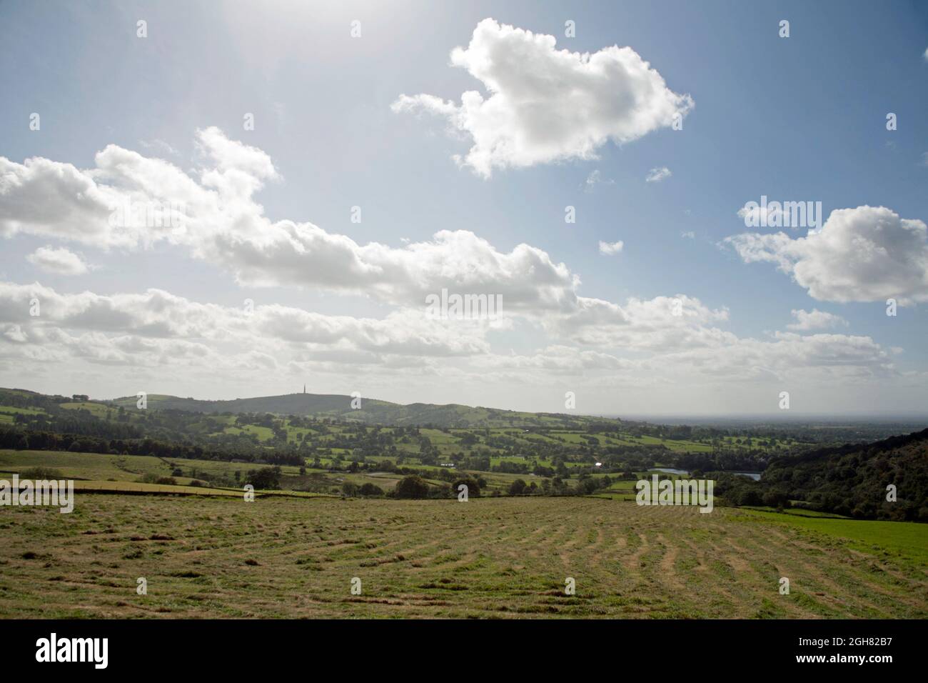 View across fields toward Sutton Common from near Tegg's Nose ...